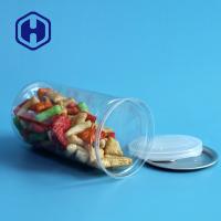 China 500ml Clear PET Plastic Can with Aluminum EOE Lid for Dried Vegetable Food Storage for sale