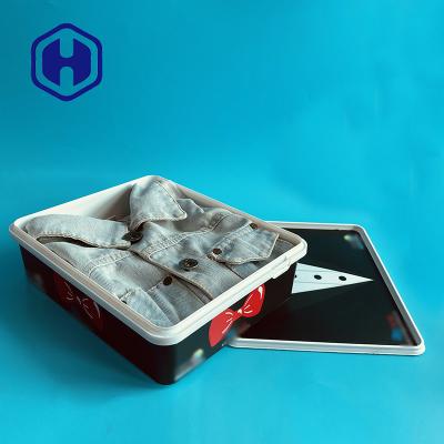 China Rectangle IML Plastic Container 2600ml with Lid - Customizable 25.7x21.3x6.8cm Food Grade PP Packaging for Apparel for sale