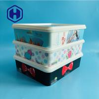 China Rectangle IML Plastic Container 2600ml with Lid - Customizable 25.7x21.3x6.8cm Food Grade PP Packaging for Apparel for sale
