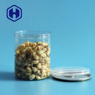 China Leak Proof Clear PET Plastic Cans 240ml 8oz Small Round Dry Food Packaging with Easy Open Lid for sale