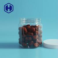 China 560ml 19oz Hexagonal PET Plastic Jars BPA Free Food Safe Snacks Screw Cover for sale