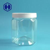 China 560ml 19oz Hexagonal PET Plastic Jars BPA Free Food Safe Snacks Screw Cover for sale