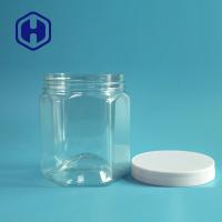 China 560ml 19oz Hexagonal PET Plastic Jars BPA Free Food Safe Snacks Screw Cover for sale