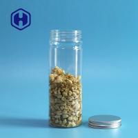 China 400ml 13.5oz Plastic PET Food Mason Jar with Slim Aluminum Cover for Coffee Powder for sale