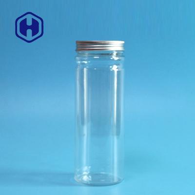 China 400ml 13.5oz Plastic PET Food Mason Jar with Slim Aluminum Cover for Coffee Powder for sale