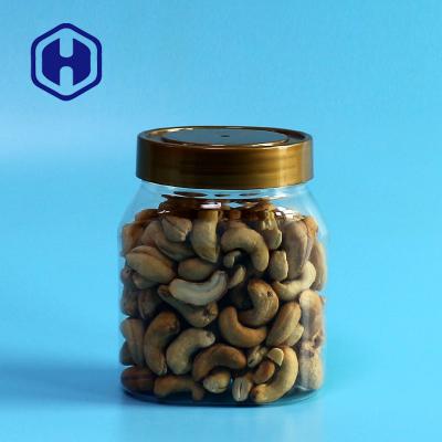 China 410ml 13.8oz PET Oval Plastic Jar Screw Lid Leak Proof Food Safe Packaging for Nuts for sale