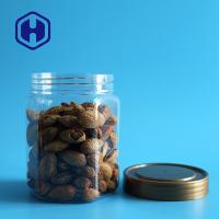 China 660ml PET Hexagon Transparent Plastic Jar Food Grade Nuts Packaging 87mm Diameter for sale