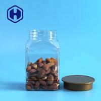 China 420ml Square Wide Mouth PET Plastic Jars with Lids - 60mm x 126mm Food Grade Packaging for sale