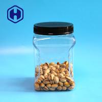 China 64oz Square Wide Mouth Plastic Grip Container - Food Grade PET Material 110mm Diameter × 179mm Height BPA-Free Jars for sale