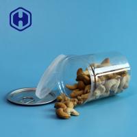 China 300ml Transparent PET Plastic Cans with Pull Ring for Cashew Biscuit Packaging - 72.9mm Diameter for sale