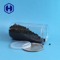 China 1450ml 49oz Clear Plastic Cans With Aluminum Easy Open Lid And Plastic Cap for sale
