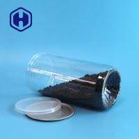 China 1450ml 49oz Clear Plastic Cans With Aluminum Easy Open Lid And Plastic Cap for sale