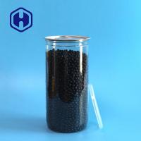 China 1450ml 49oz Clear Plastic Cans With Aluminum Easy Open Lid And Plastic Cap for sale
