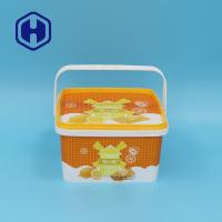 China 3200ml Square IML Plastic Food Storage Box with Double Handles for Biscuits Chocolate for sale