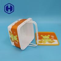 China 3200ml Square IML Plastic Food Storage Box with Double Handles for Biscuits Chocolate for sale