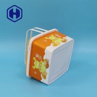 China 3200ml Square IML Plastic Food Storage Box with Double Handles for Biscuits Chocolate for sale