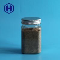 China 375ml Square PET Plastic Food Jar Wide Mouth 111mm Height with Aluminum Cap for sale