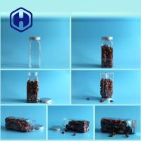 China 580ml Square PET Plastic Jar Airtight Wide Mouth Empty Food Grade with Aluminum Screw Cap for sale