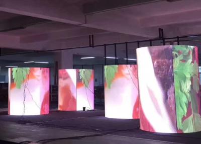China Indoor High Definition P4mm Soft LED Screen Video Cylinder Display for sale