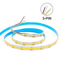 China Bicolor Dimmable 12V 24V Linear Cob LED Tape For Kitchen Room Decor for sale