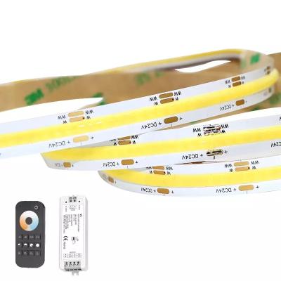 China Dual White Cob Led Strip Dimmable 608leds/M 10mm Pcb 5m/Roll for sale