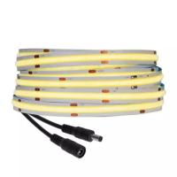 China Dotless COB LED Strip Light 12V 24V Flexible Chip On Board for sale