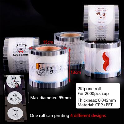 China 2000pcs/roll PP Disposable Plastic Cup CPP PET Heat Sealing Film Roll for sale