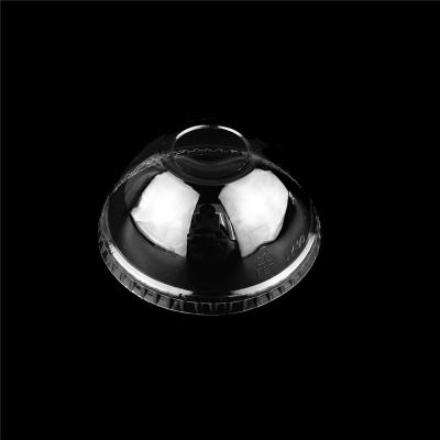 China 1000pcs/ctn 74mm Clear Single Wall Disposable Dome Lid PET Cup Drinkware 74mm PET Plastic Dome Lid for sale