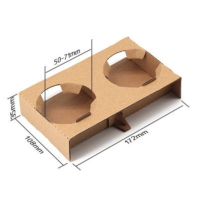 China 2 Cup Trays / Paper Pulp Cup Carriers / Recyclable Novelty Cup Holders Coffee Paper for sale