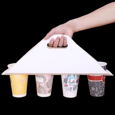 China Aseptic Take Out Packaging Bag Kraft Paper Cup Handler for sale