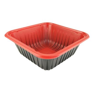 China Disposable 1 Compartment Square Take Out Disposable Clear Plastic Container With Lid For Fast Food for sale