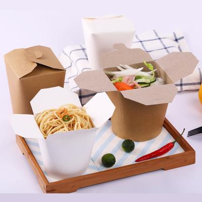 China Handmade Take Out Container Wholesale Round Bottom Chinese Noodle Packaging Paper Boxes for sale