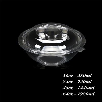 China High Quality Disposable Food Disposable Round Box With Lid Plastic Pet Salad Bowl for sale