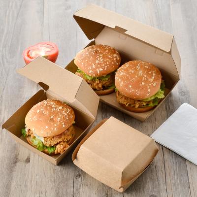 China Biodegradable Printing Aseptic Custom Kraft Paper Take Away Lunch Box Burger for sale