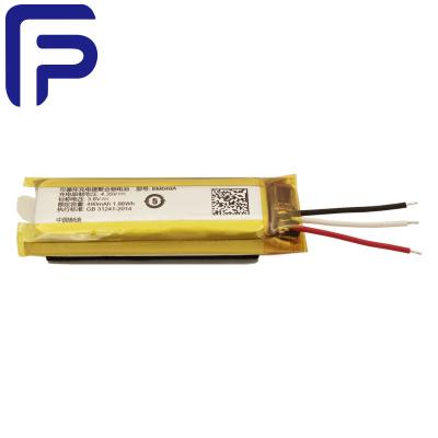 China Rechargeable Lithium Ion Battery Pack , Bluetooth Headset Battery 510mAh 3.8V ODM for sale