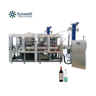China 4 in 1 Glass PET Bottle Rinsing Filling Screw ROPP Sealing Machine 20000BPH for sale