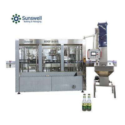 China BDXGF16-16-5 Carbonated Beverage Filling Machine 3000BPH Isobaric Rinsing Filling Capping for Glass Bottles for sale