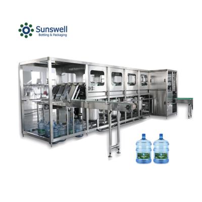 China 5 Gallon Water Filling Machine 19L Mineral Water Washing Bottling Capping Production Line 304 Stainless Steel 100-120 BPH for sale