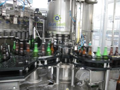 China Sunswell Full Automatic Beer Filling Machine 3550×1200×1800mm with 18-60 Heads for Glass Bottles for sale