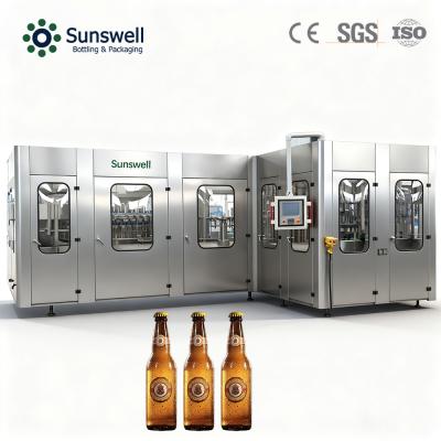 China 3-in-1 Automatic Glass Bottle Filling Machine for Beer Carbonated Drinks for sale