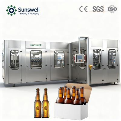 China Automatic Glass Bottle 3-in-1 Filling Machine for Beer Carbonated Drinks 5000BPH for sale