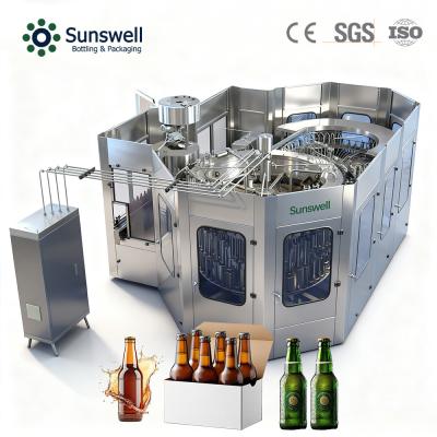 China Automatic Glass Bottle Beer 3-in-1 Bottling Machine Washing Filling Sealing Integrated Equipment for sale