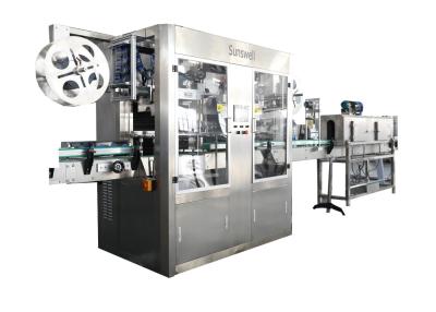 China 2 Heads Shrink Sleeve Bottle Labeling Machine With Steam Generator Shrink Tunnel for sale