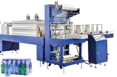 China Linear Type Automatic PE Film Shrink Packaging Equipment For Soft Drink Liquor CSD Can for sale