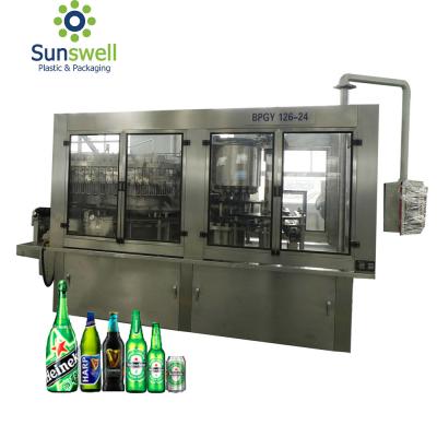 China Fully Automatic Glass Bottle Beer Filling Machine 3-in-1 Washing Filling Capping Monoblock 6000 BPH for sale