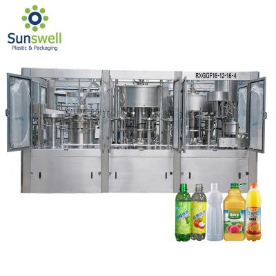 China 3 in 1 Rotary Juice Filling Machine Washer Filler Capper Monoblock for PET Bottles 2000BPH for sale