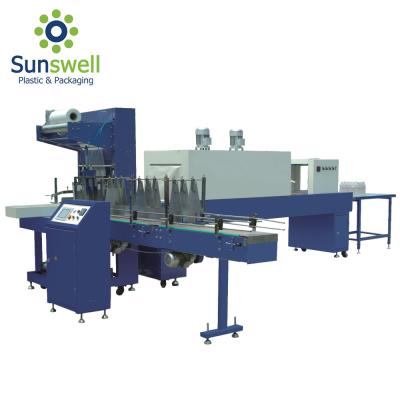 China Pe Film Fully Automatic Shrink Wrapping Machine For Water Juice Carbonated Drink for sale