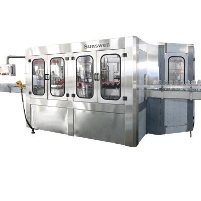 China Sunswell PLC 500ml 3-in-1 Glass Bottle Juice Filling Machine CE ISO9001 for sale