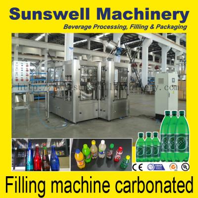 China Horizontal Bottling Carbonated Filling Machine For Glass / PET Bottle for sale