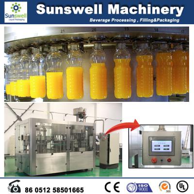 China Small Capacity Hot Filling Machine 3 In 1 Automatic With Rotary Rinser for sale